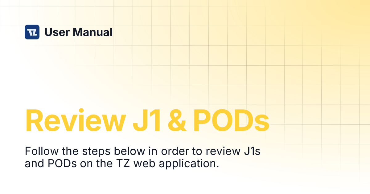 Review J1 & PODs | User Manual