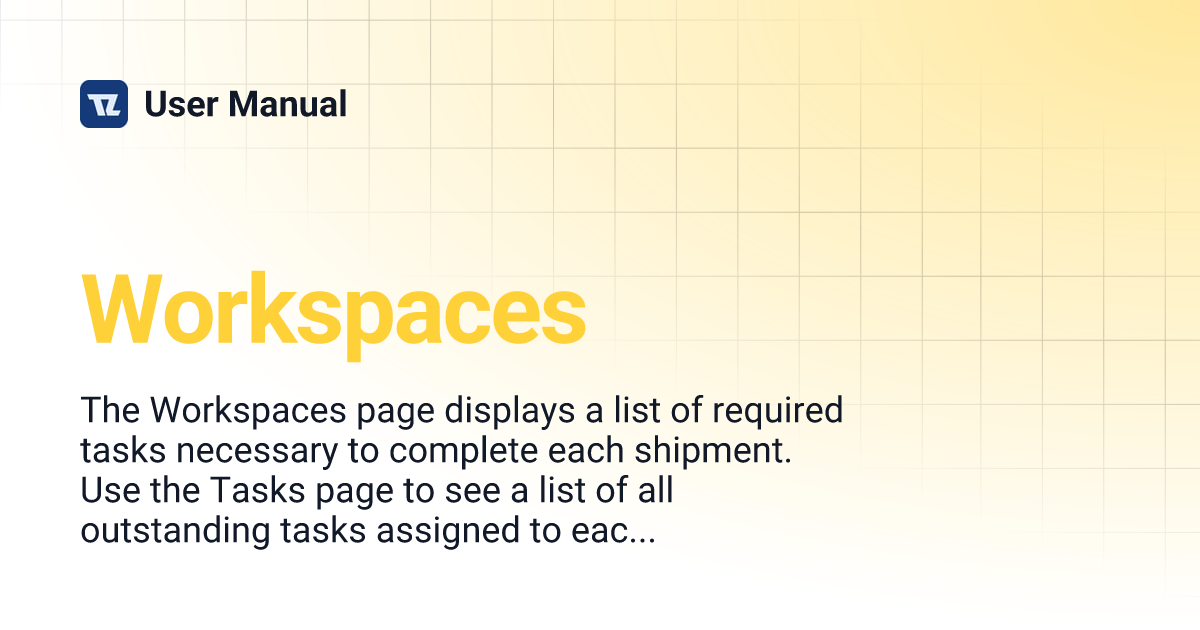 Workspaces | User Manual